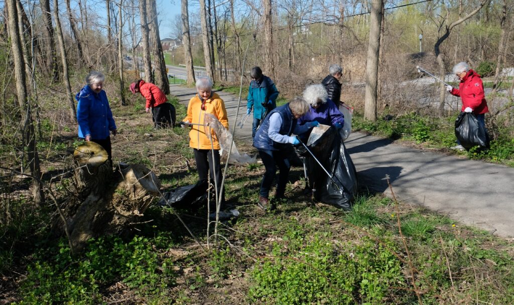 'Walking Group' team pitches in to clean up on Earth Day