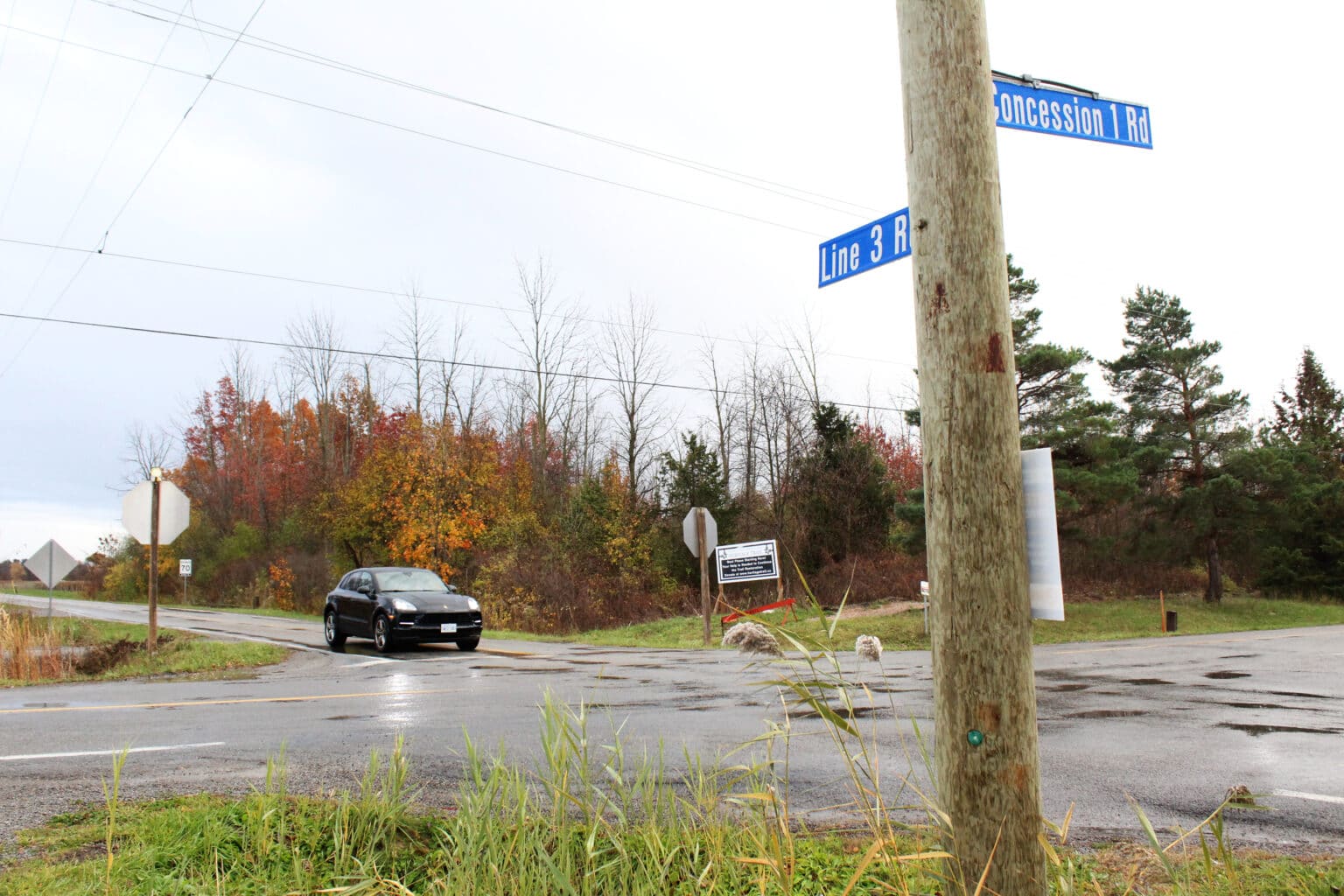 All-way stop put in at Line 3 and Concession 1 intersection